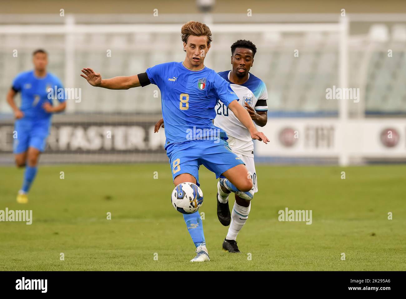 Edoardo Bove (Italy U21)Angel Gomes (England U21) during the Uefa ...