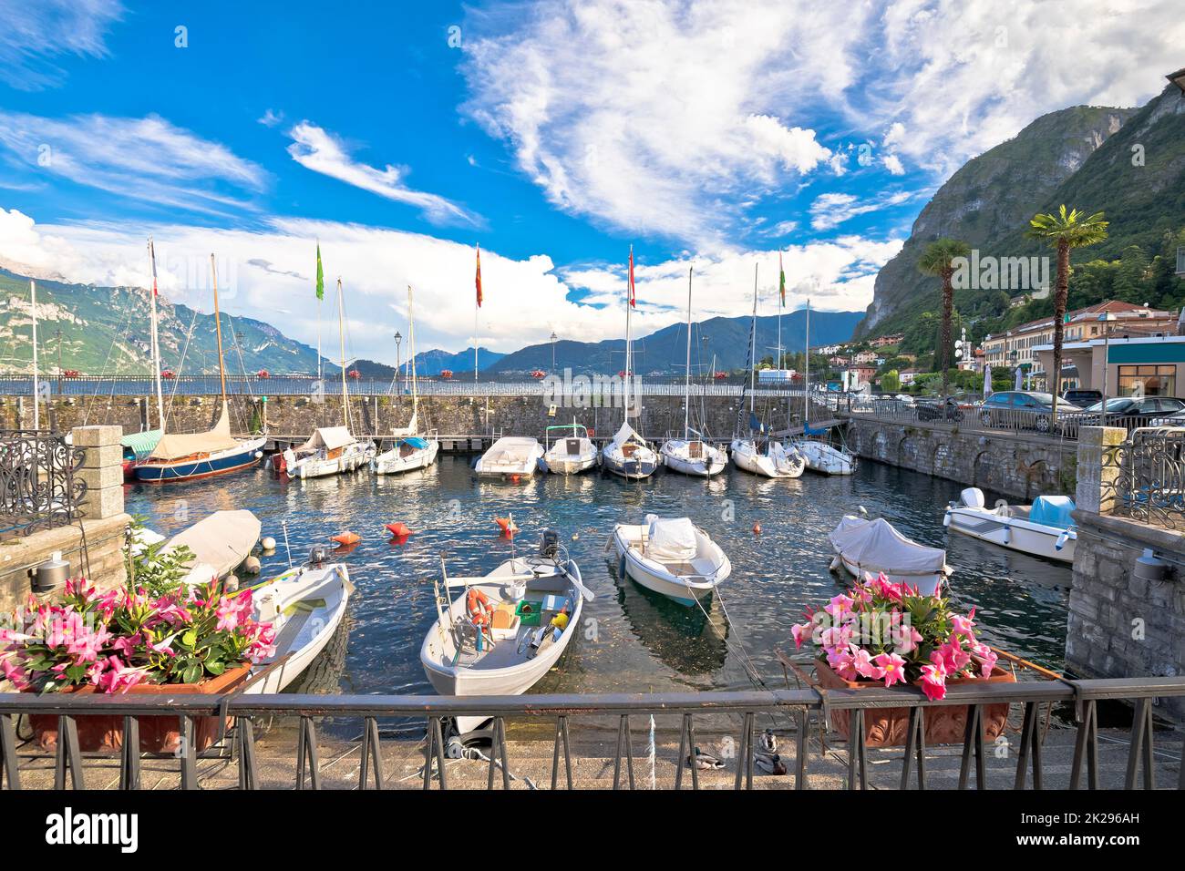 Town of Menaggio on Como lake waterfront flower view Stock Photo - Alamy