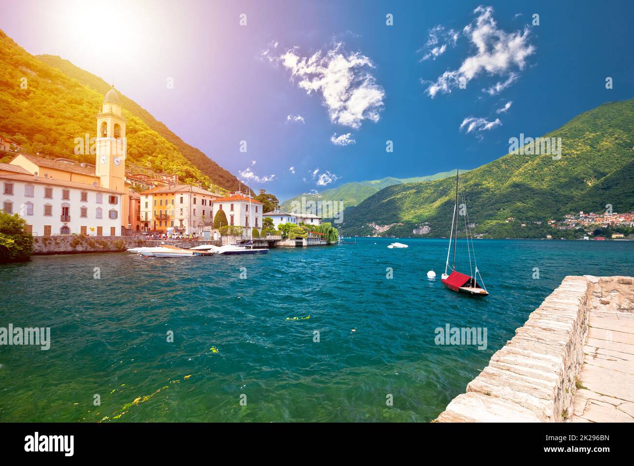 Laglio. Idyllic town of Laglio and Como lake waterfront view Stock ...