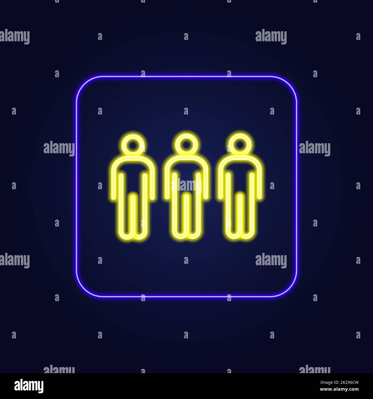 Beautiful stylish colorful neon icon 3 people - Vector Stock Photo - Alamy