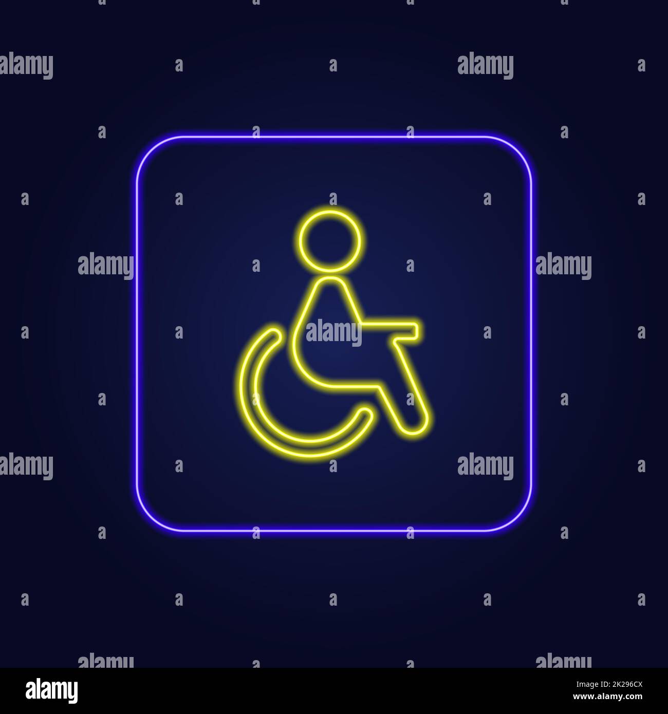 Beautiful stylish colorful neon wheelchair sign icon - Vector Stock ...