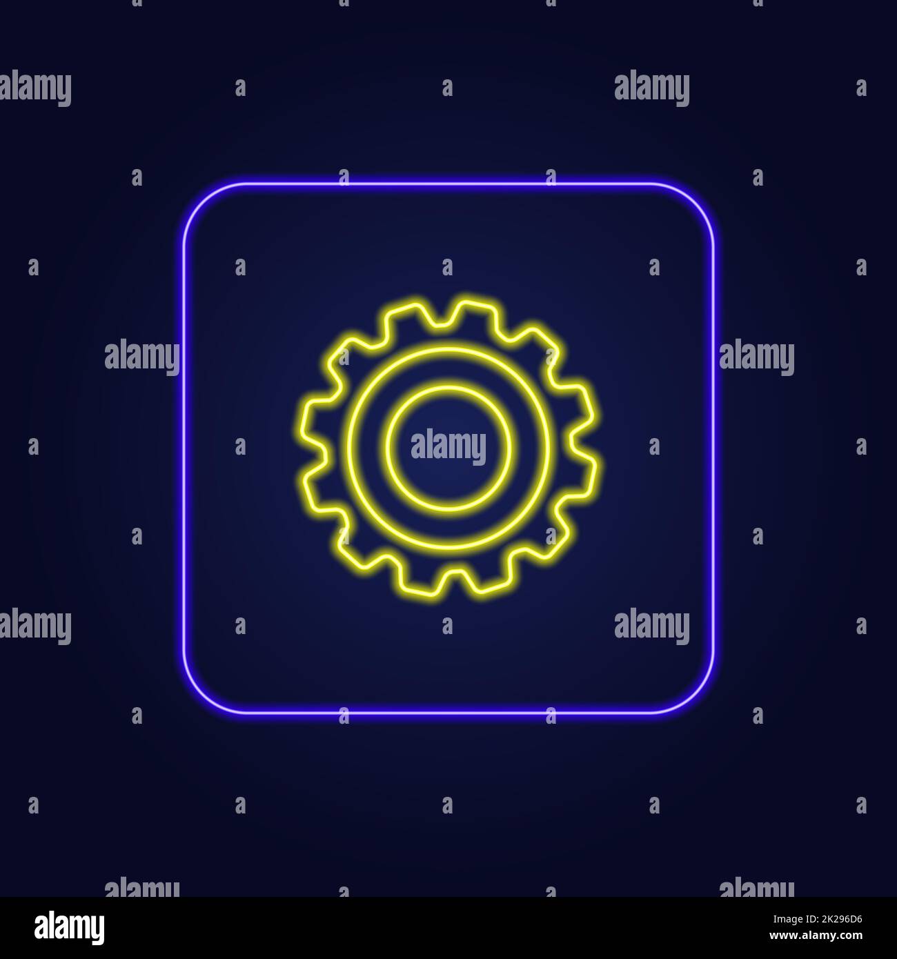 Beautiful stylish colorful neon gear icon - Vector Stock Photo - Alamy