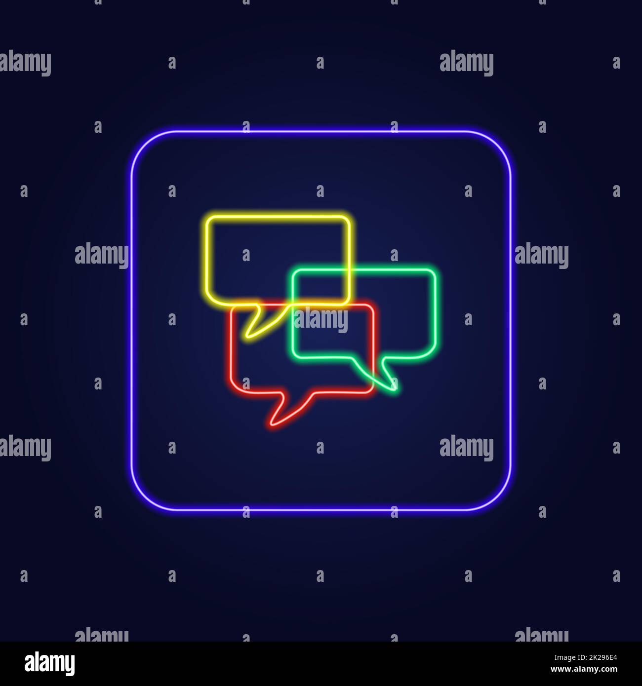 Beautiful stylish colorful neon dialogue icon - Vector Stock Photo - Alamy