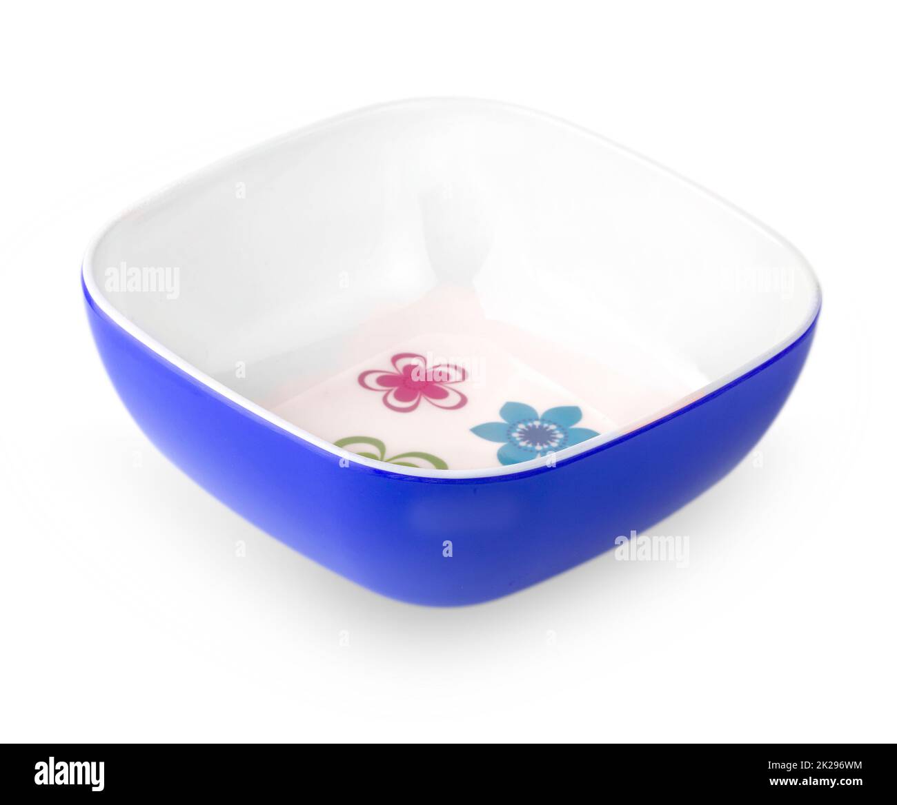 blue empy salad bowl isolated on white background Stock Photo - Alamy