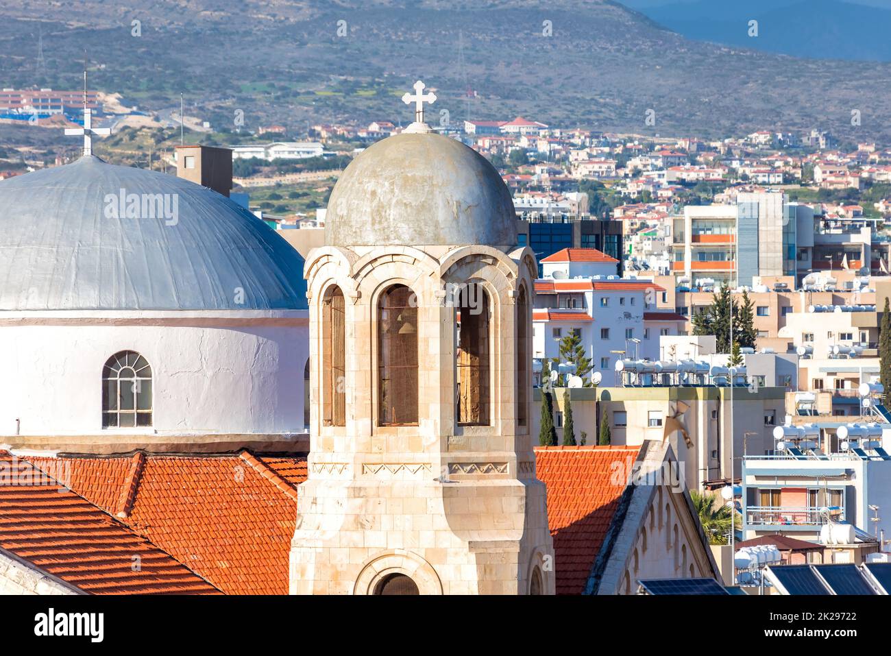 Bell tower of Holy Trinity (Agia Triada) church. Limassol, Cyprus Stock Photo - Alamy
