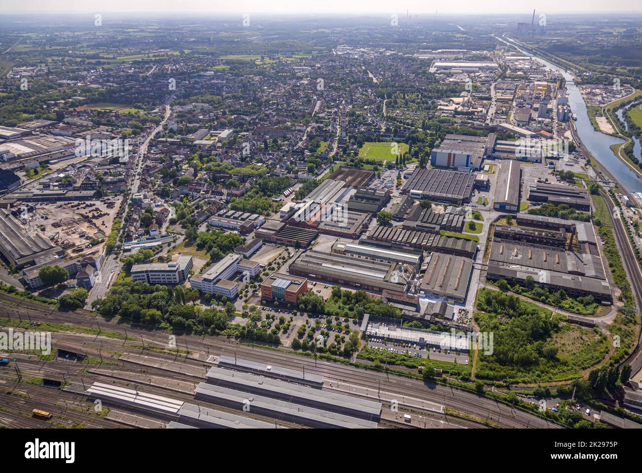 Port of hamm and factory site thyssen draht ag hi-res stock photography ...