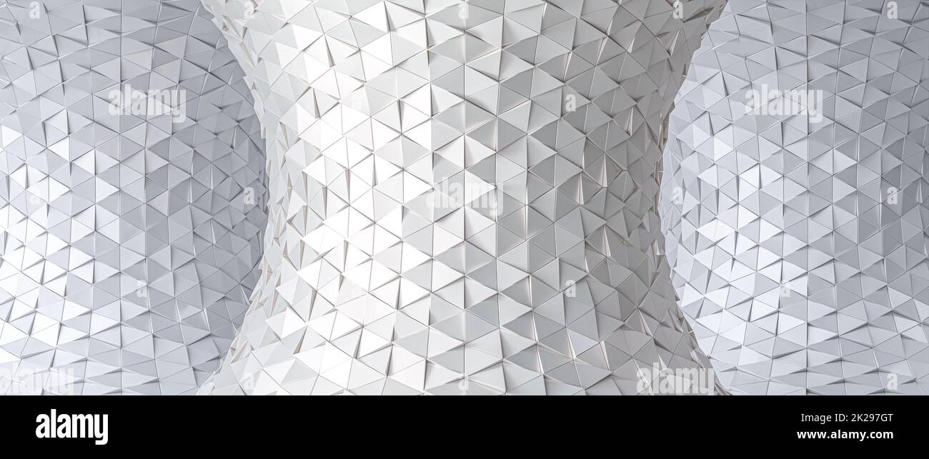 white background geometric curved triangular mosaic Stock Photo - Alamy