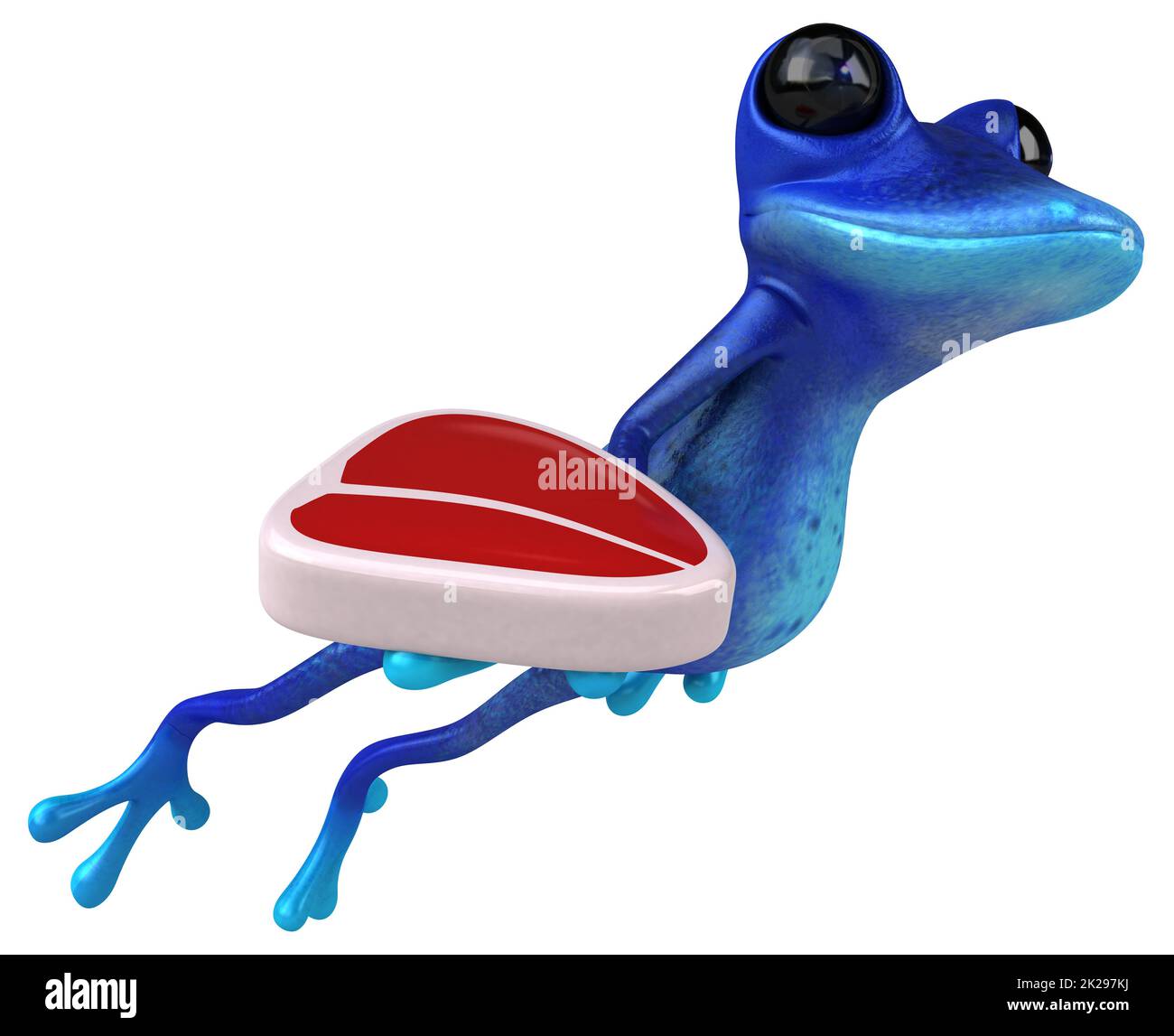 Fun blue frog - 3D Illustration Stock Photo - Alamy