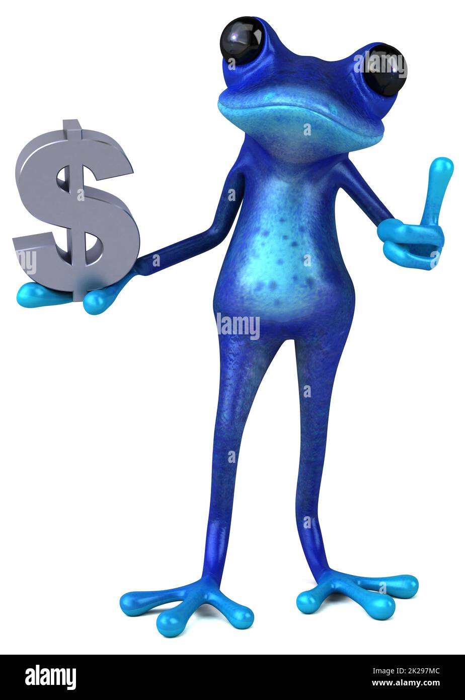 Fun blue frog - 3D Illustration Stock Photo - Alamy