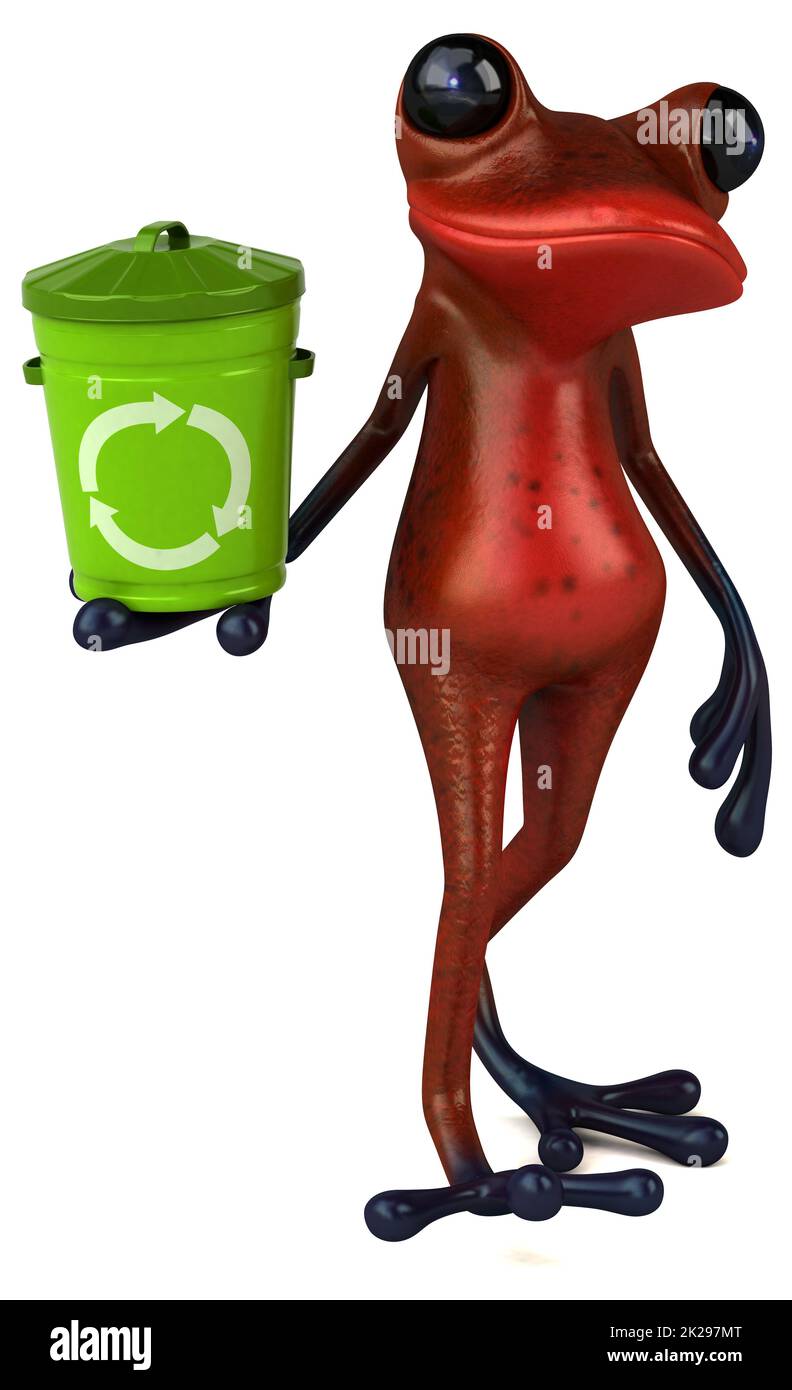 Fun red frog - 3D Illustration Stock Photo - Alamy