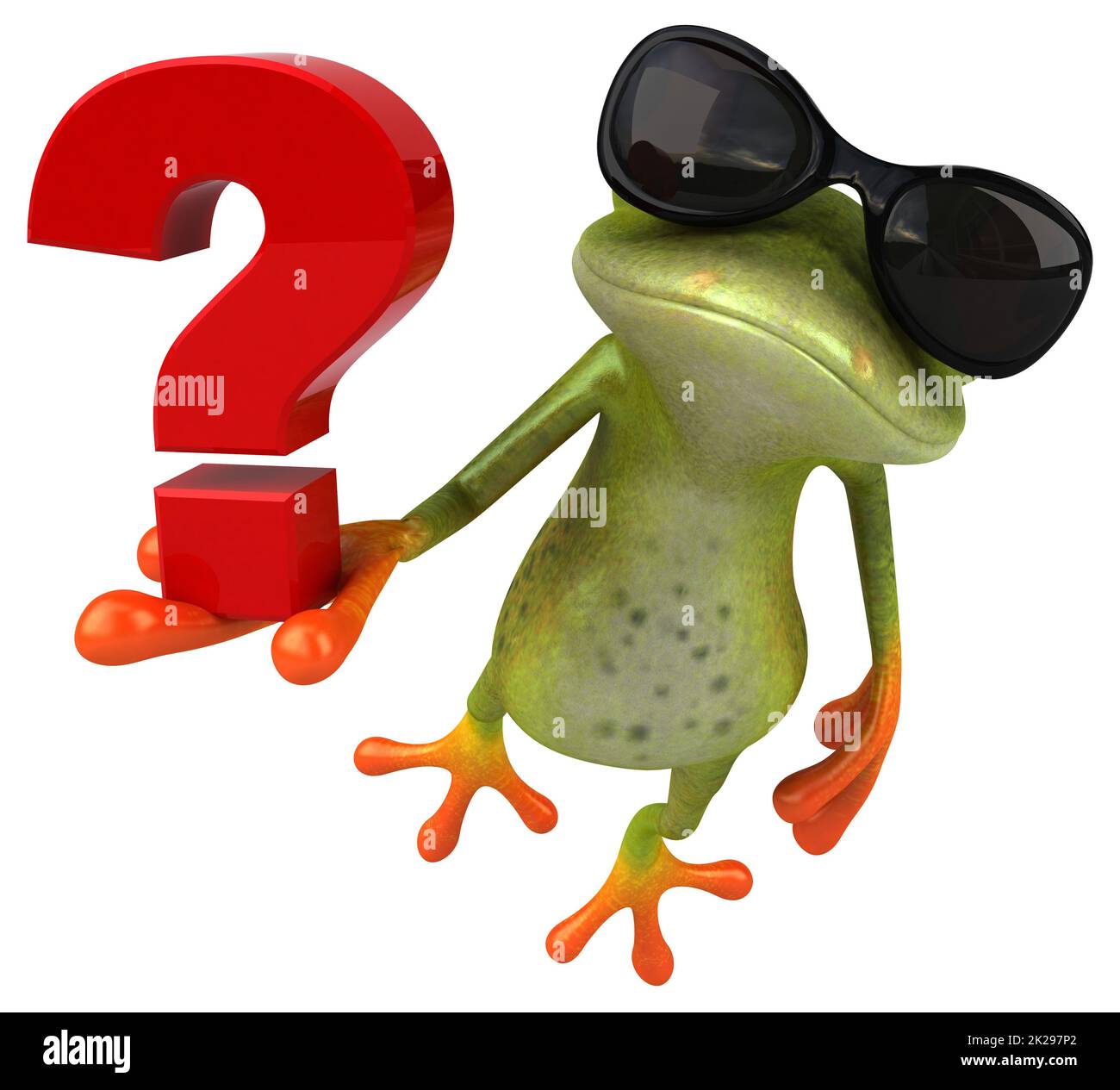 Fun frog - 3D Illustration Stock Photo - Alamy