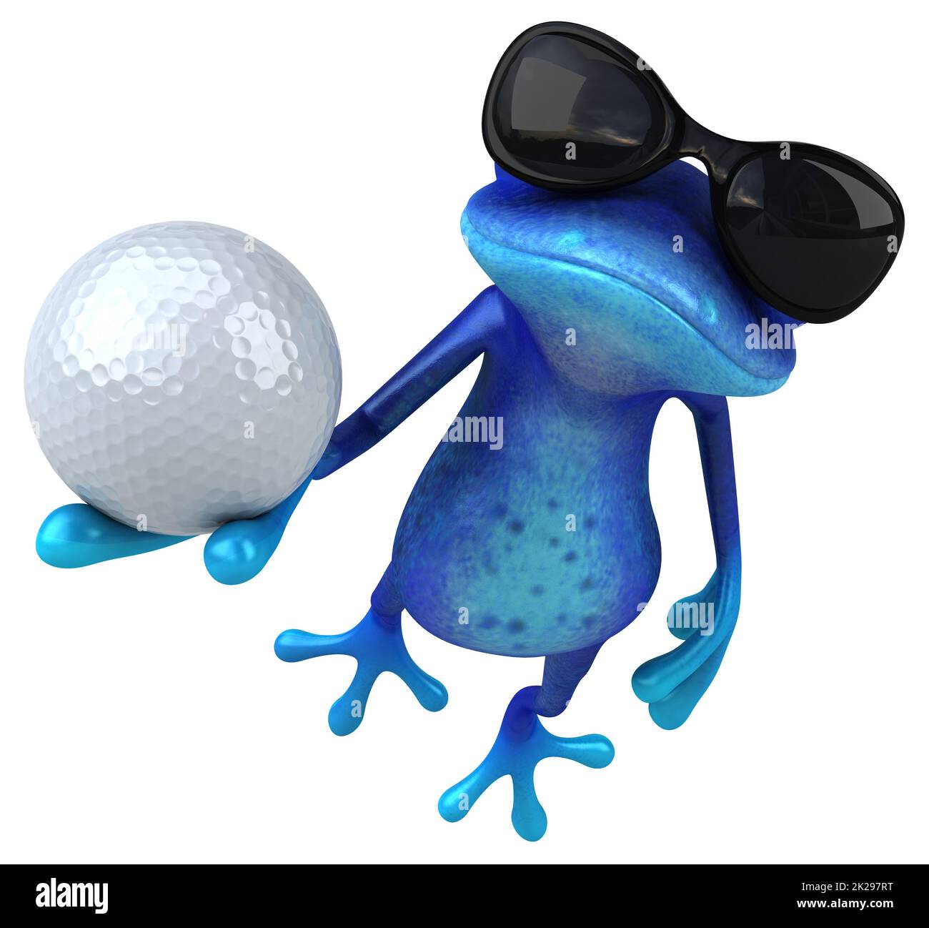Fun blue frog - 3D Illustration Stock Photo - Alamy