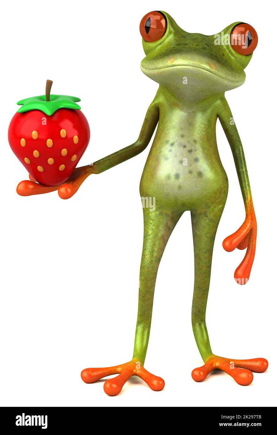 Fun frog - 3D Illustration Stock Photo - Alamy