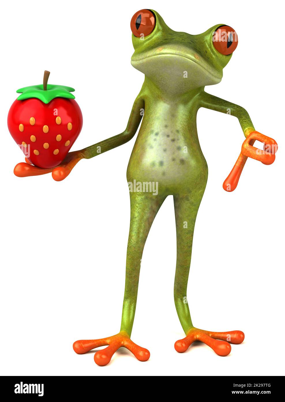 Fun frog - 3D Illustration Stock Photo - Alamy