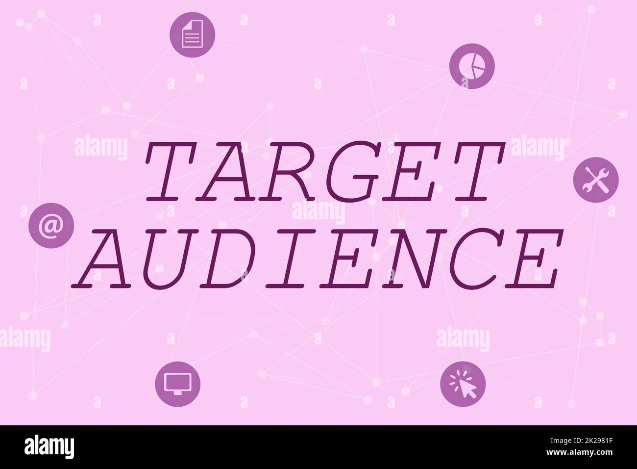 Text showing inspiration Target Audience. Business showcase category of ...