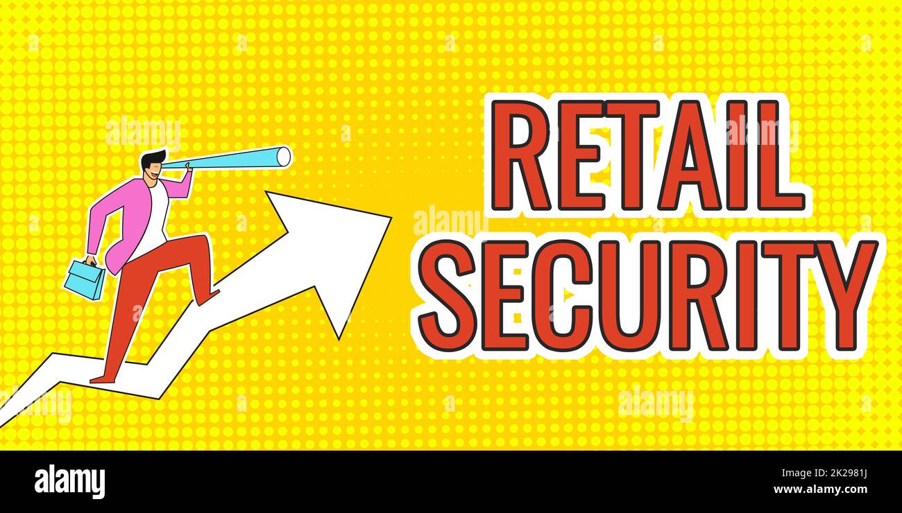 Hand writing sign Retail Security. Concept meaning process which goods ...