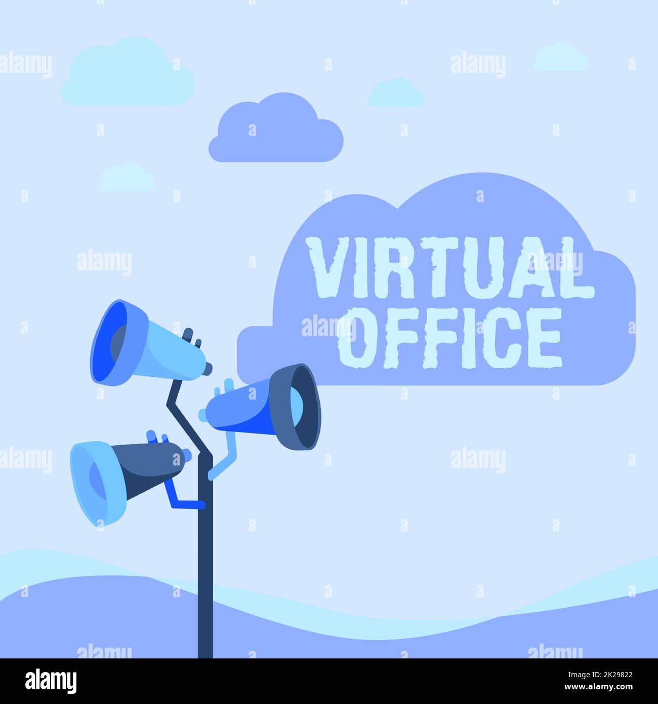 Sign displaying Virtual Office. Business idea Virtual Office Pole ...