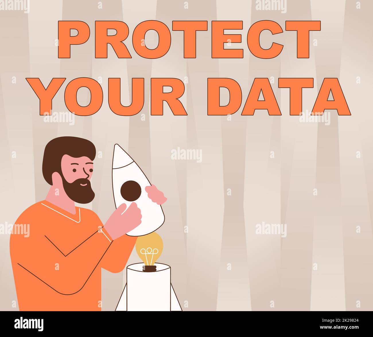 Sign Displaying Protect Your Data Business Concept Cyber Security Safe
