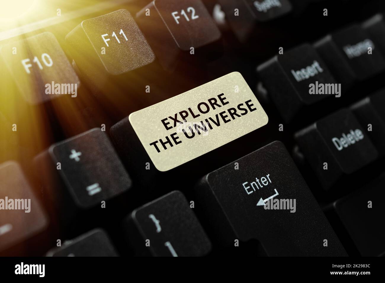 Text showing inspiration Explore The Universe. Business showcase Space ...