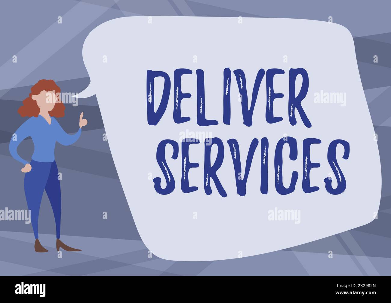 Sign displaying Deliver Services. Concept meaning the act of providing ...