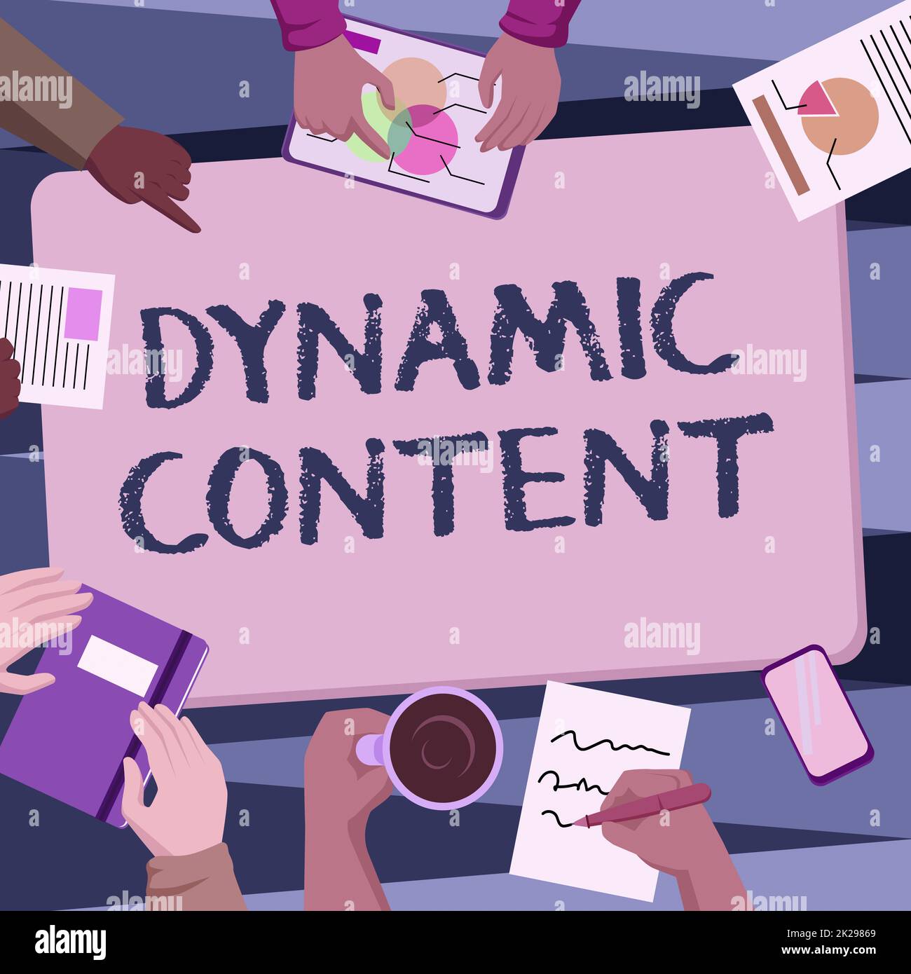 Sign displaying Dynamic Content. Business idea web content that changes ...