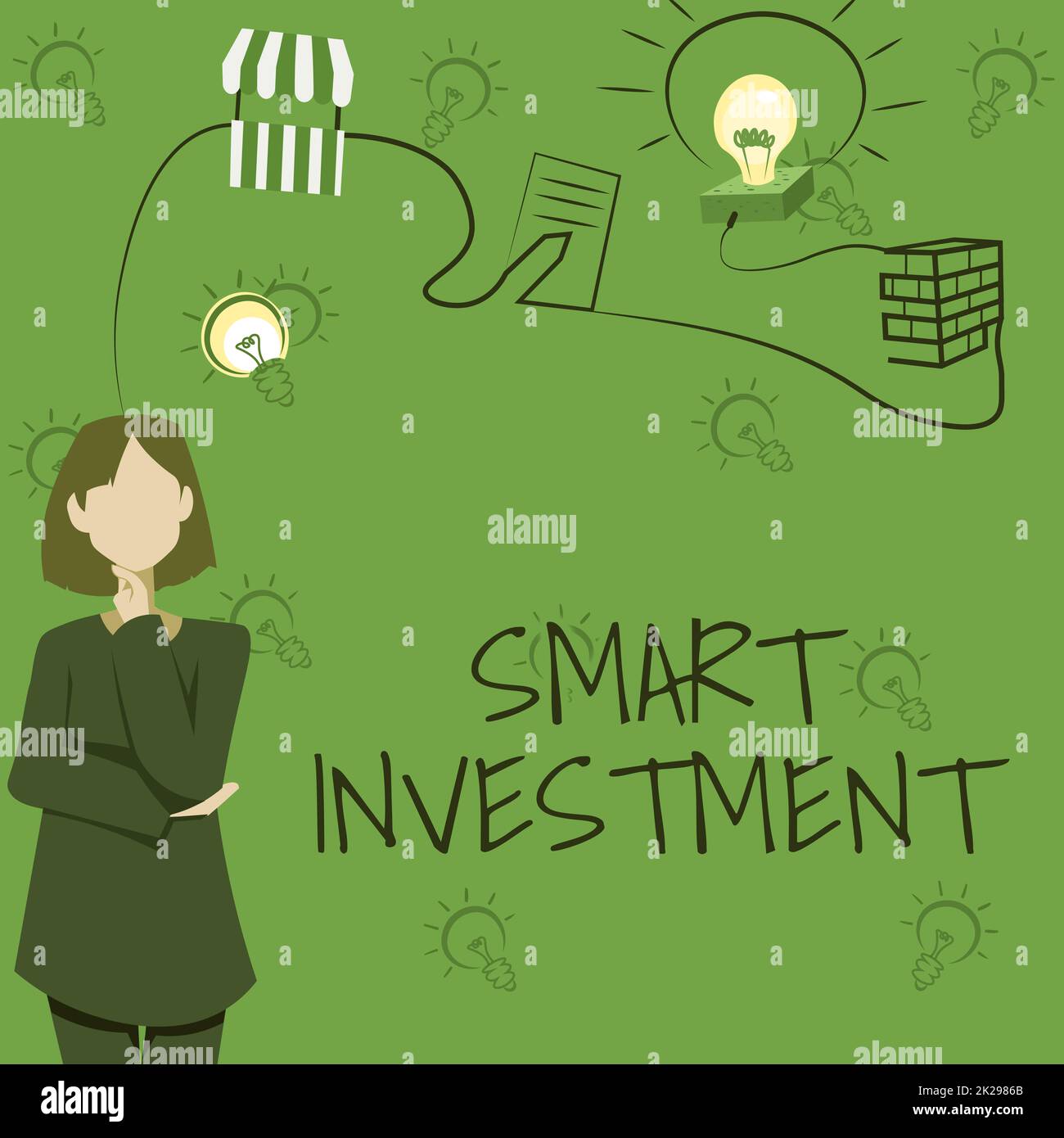 Handwriting text Smart Investment. Business overview Allocating funds ...