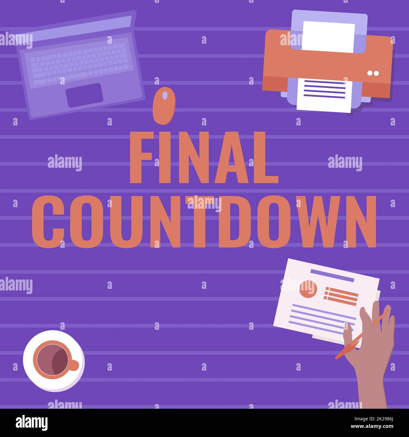 Sign displaying Final Countdown. Business overview Last moment of any ...