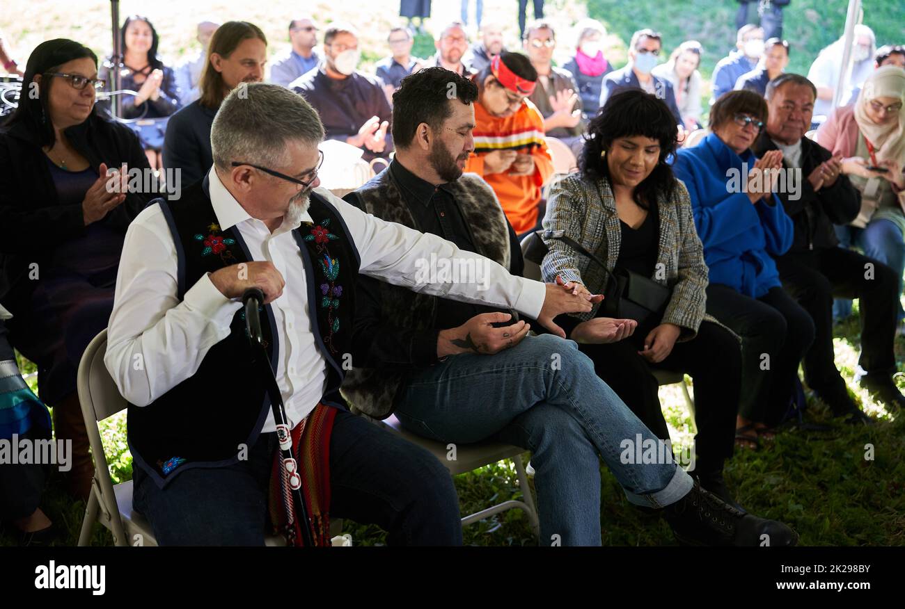 Artists JD Hawk, Jason Sikoak, and Leticia Spence (left to right ...