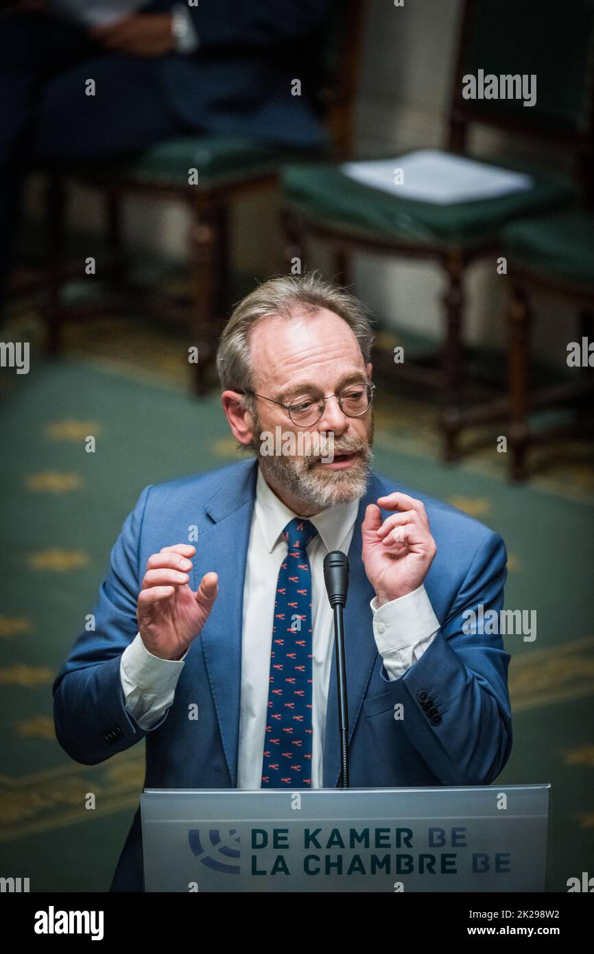 Brussels, Belgium, 22 September 2022. N-VA's Peter De Roover pictured ...