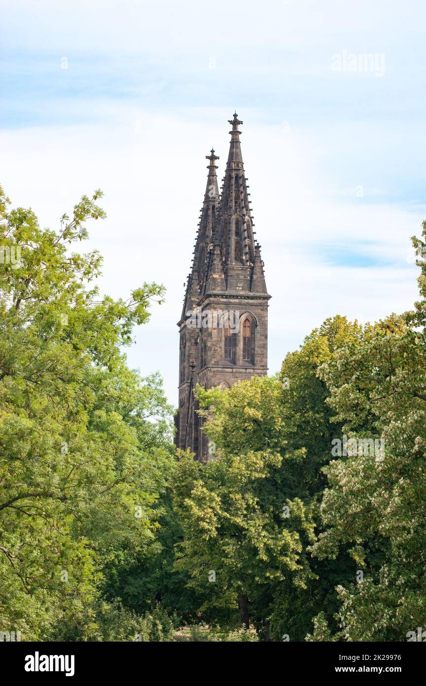 Beyond the trees you see the twin spires of St Peter and Paul`s ...