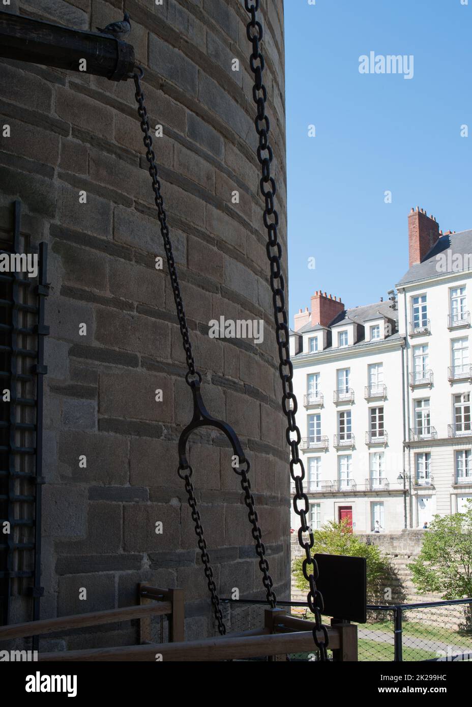 Historical stone entrance to Nantes castle. Main building in the ...