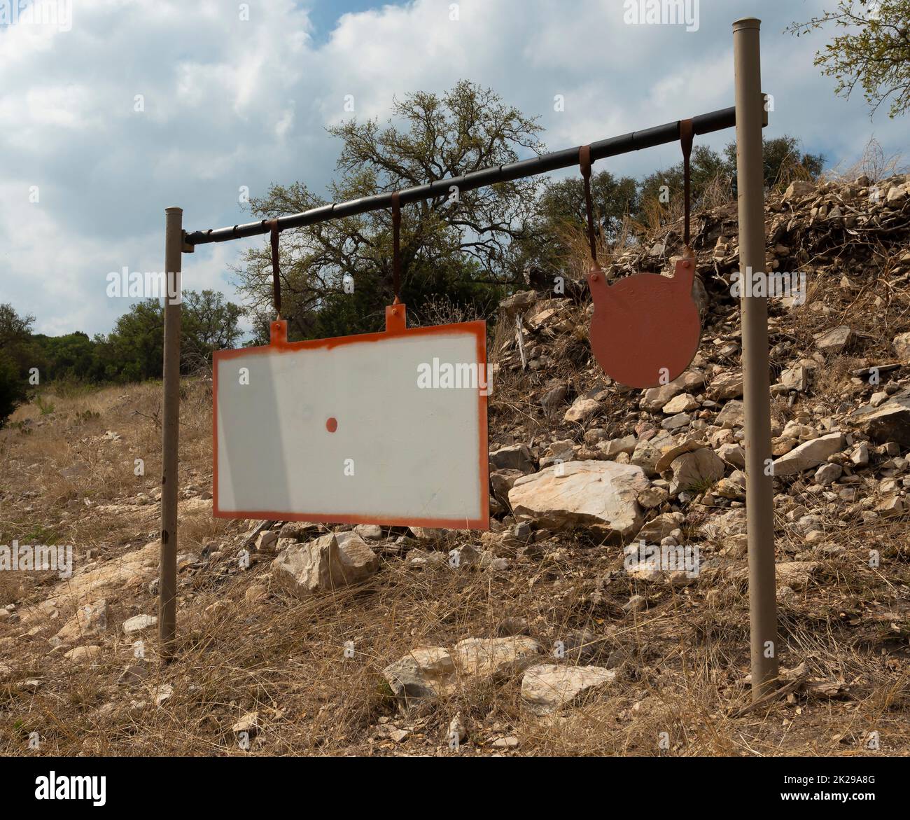 Large steel targets for precision shooting on a hill Stock Photo - Alamy