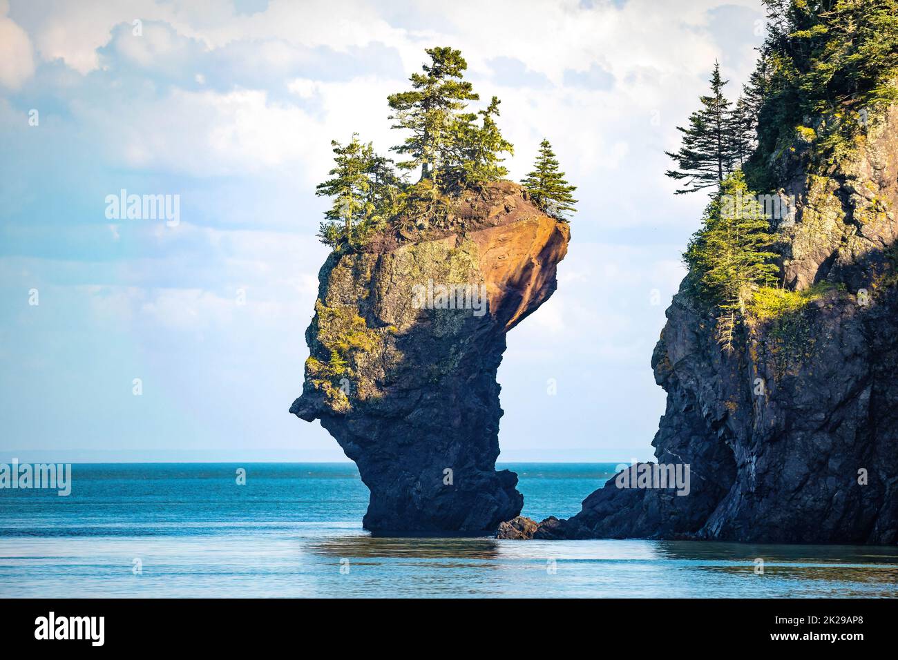 Scenic Quaco Head rock UNESCO Fundy Biosphere Reserve in Canada Stock ...