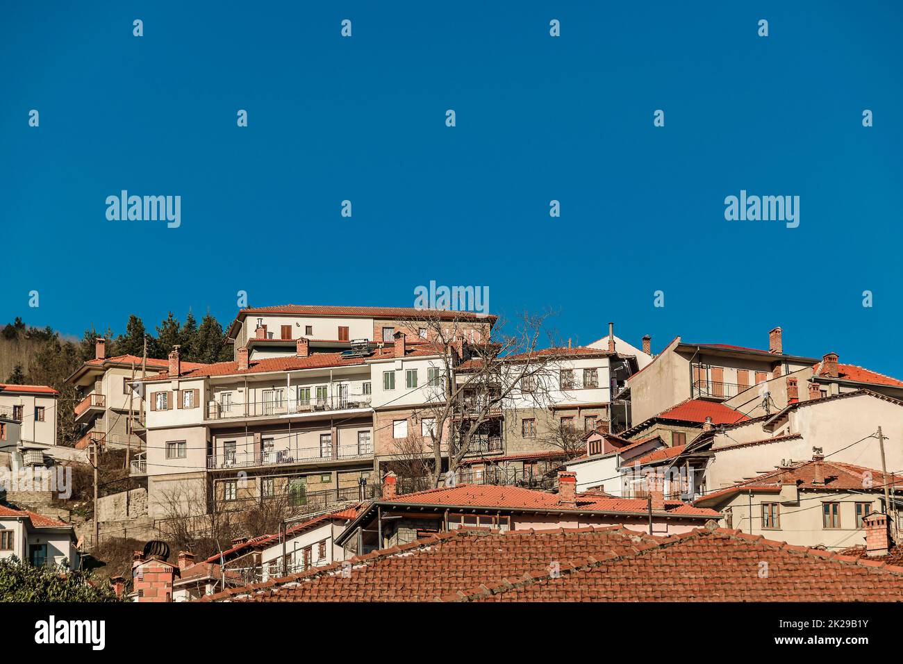 Winter Day Scene, Metsovo, Greece Stock Photo - Alamy