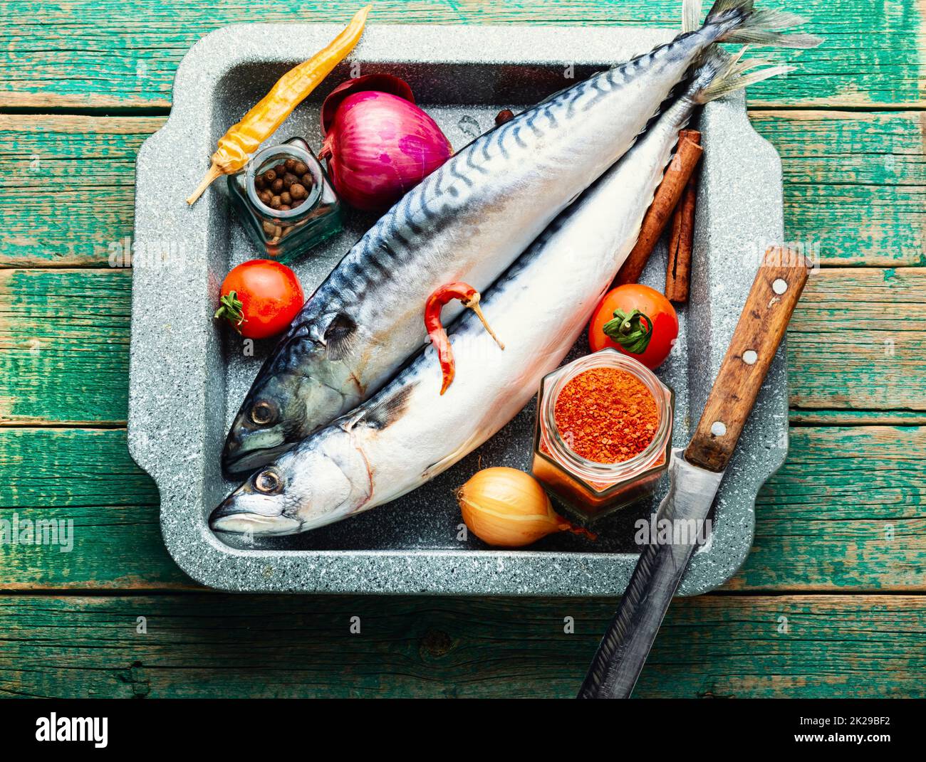 Fresh, raw mackerel fish Stock Photo - Alamy