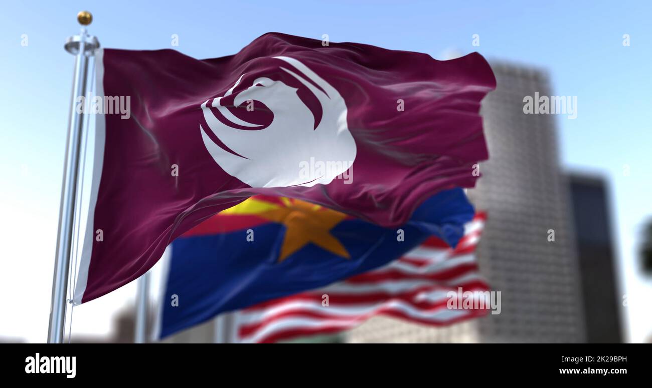 Phoenix city flag waving in the wind Stock Photo - Alamy