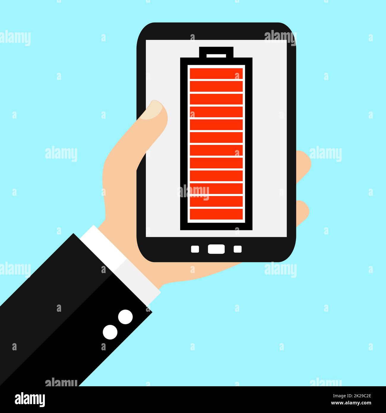 Full Battery - Hand holding mobile phone Stock Photo - Alamy