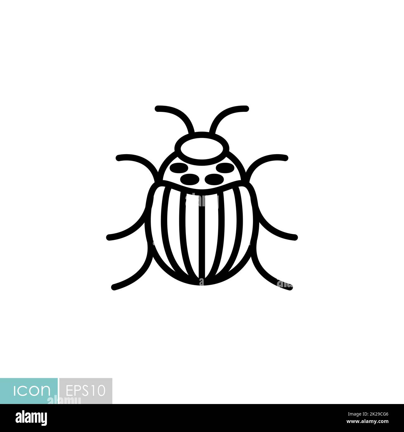 Colorado beetle vector isolated icon Stock Photo - Alamy