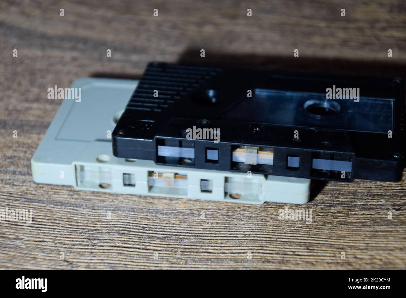 Audio cassette. Retro music medium, compact cassette tape recorder ...