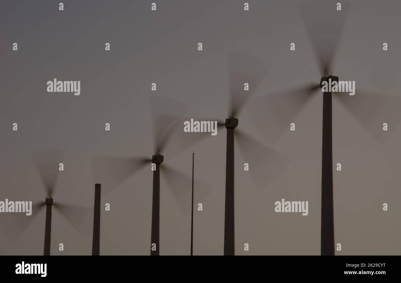 Wind turbines energy moving in hi-res stock photography and images - Alamy