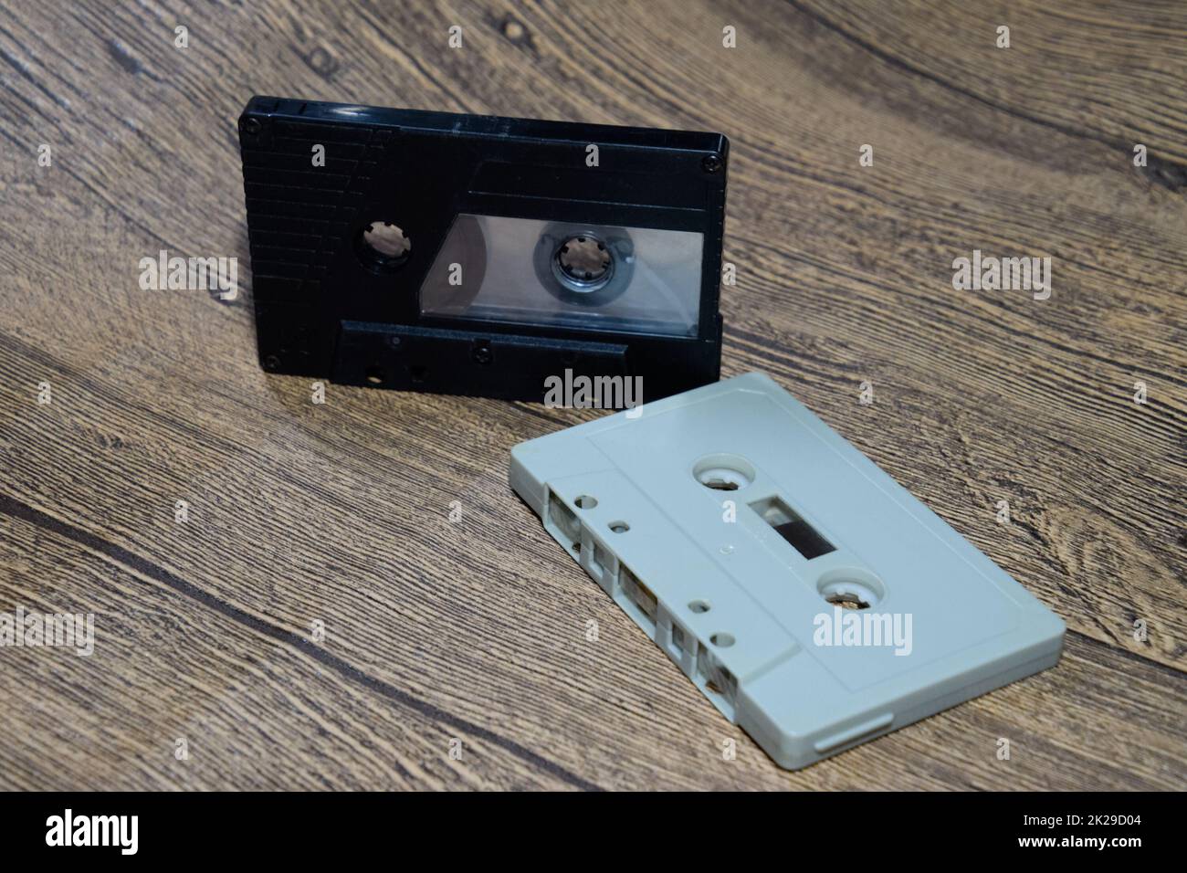 Audio cassette. Retro music medium, compact cassette tape recorder ...