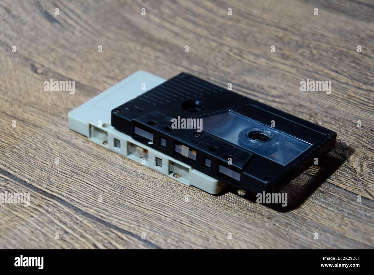 Audio cassette. Retro music medium, compact cassette tape recorder ...