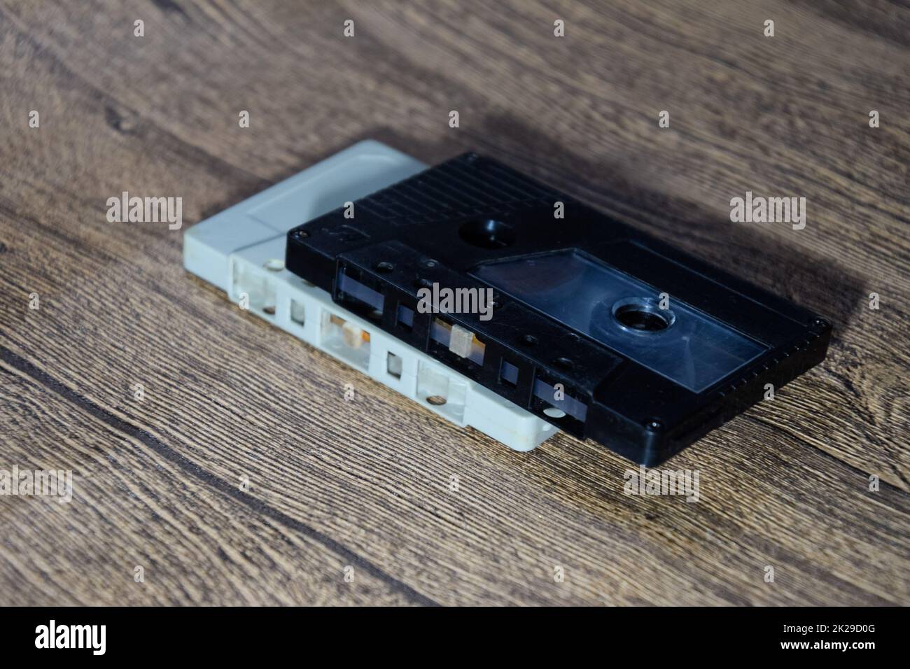 Audio cassette. Retro music medium, compact cassette tape recorder ...