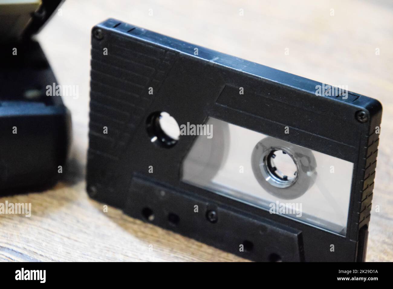 Audio cassette. Retro music medium, compact cassette tape recorder ...