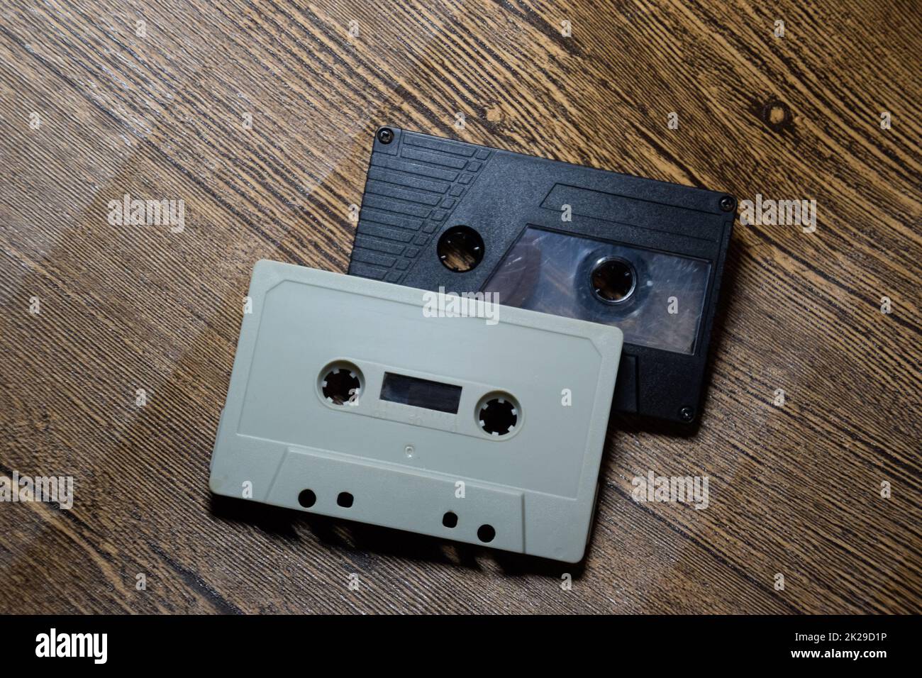 Audio cassette. Retro music medium, compact cassette tape recorder ...