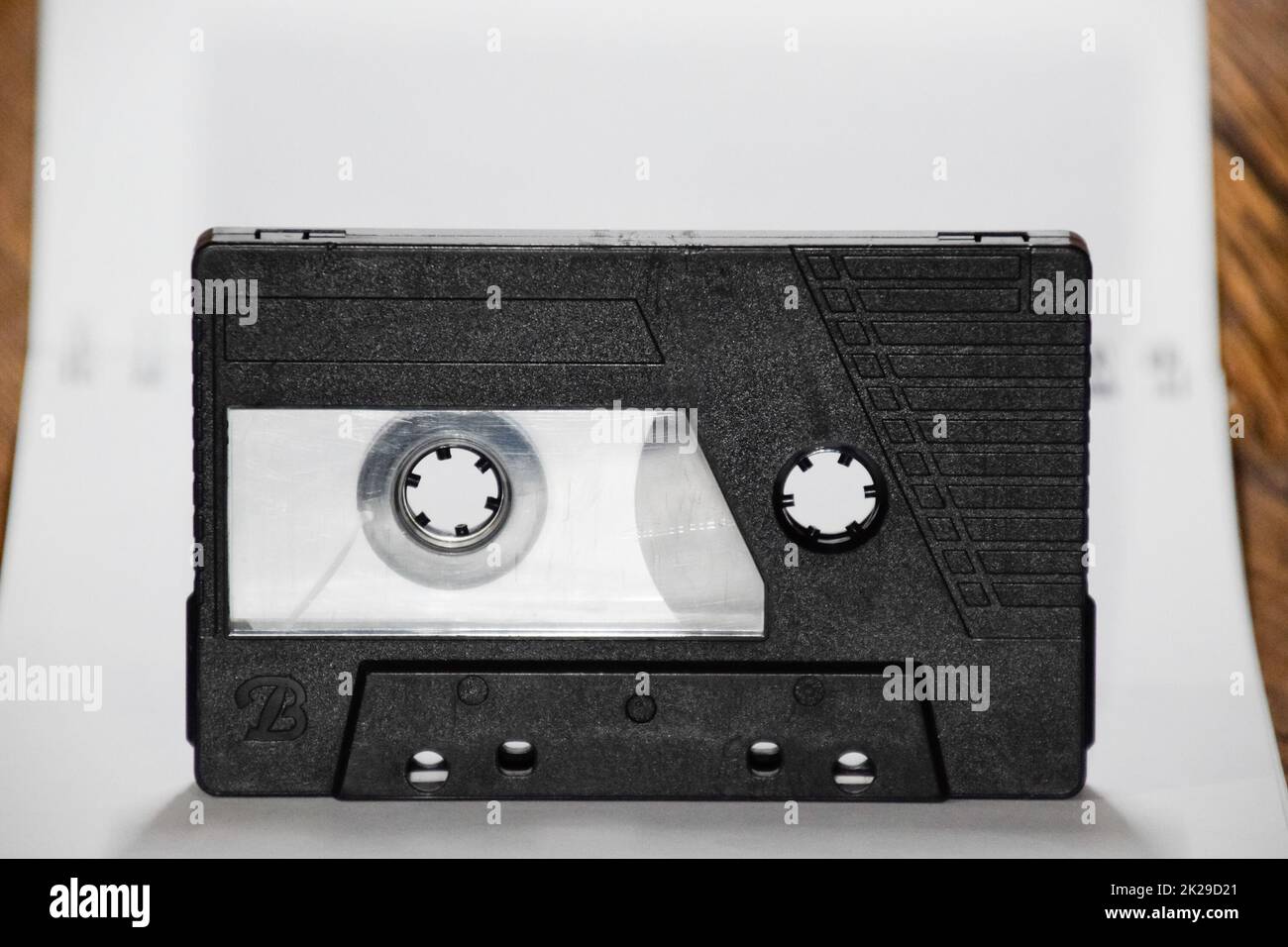 Audio cassette. Retro music medium, compact cassette tape recorder ...