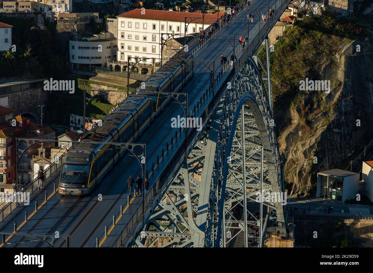 LuÃ­s I Bridge and Metro do Porto - Porto Subway Stock Photo - Alamy
