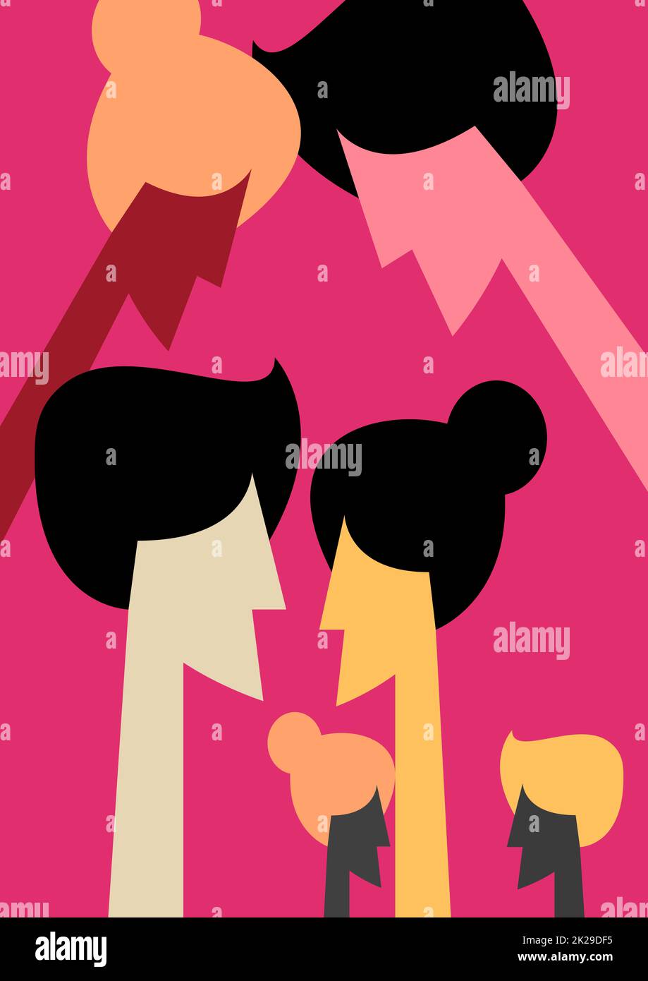 Abstract people poster design, modern contemporary for wall art and ...