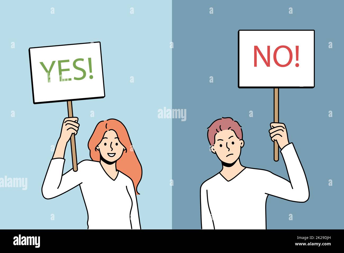 Saying yes or no concept Stock Photo - Alamy