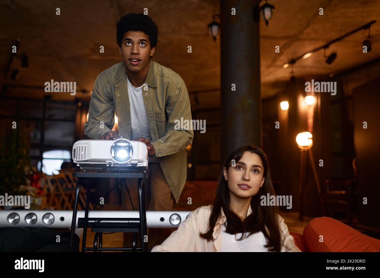 Young man woman preparing equipment hi-res stock photography and images ...